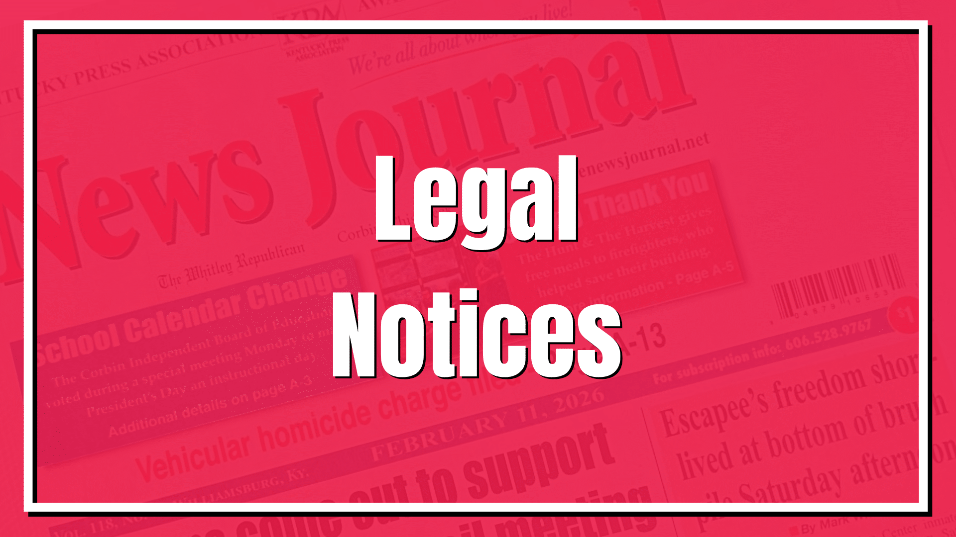 Legal Notices for 7-1-2026